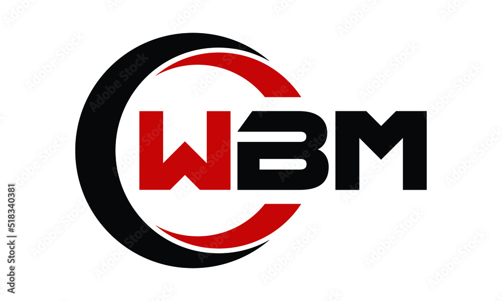 WBM swoosh three letter logo design vector template | monogram logo ...