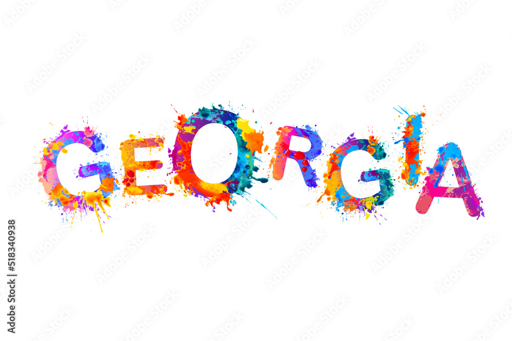 GEORGIA. Word of watercolor splash paint letters Stock Vector | Adobe Stock