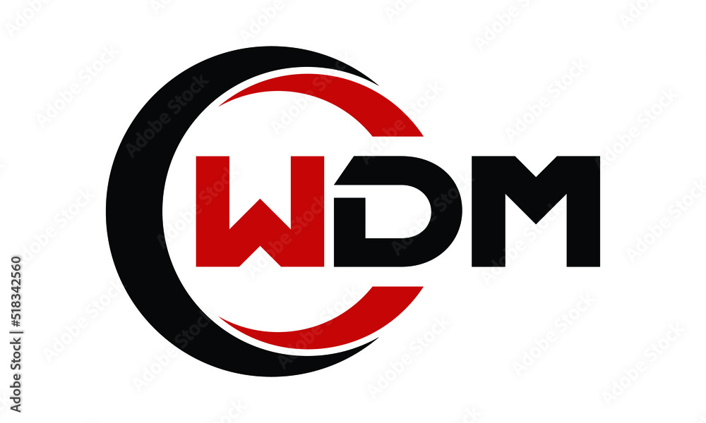 WDM swoosh three letter logo design vector template | monogram logo ...