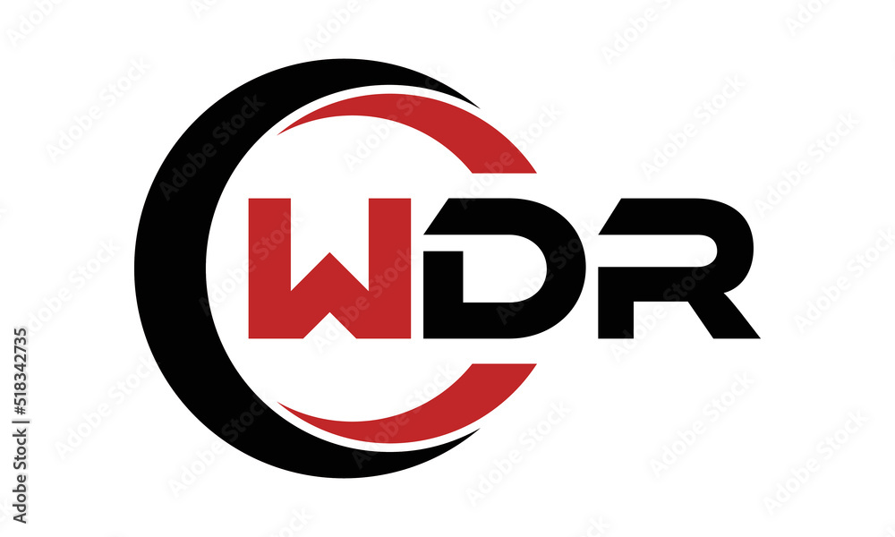 WDR swoosh three letter logo design vector template | monogram logo ...