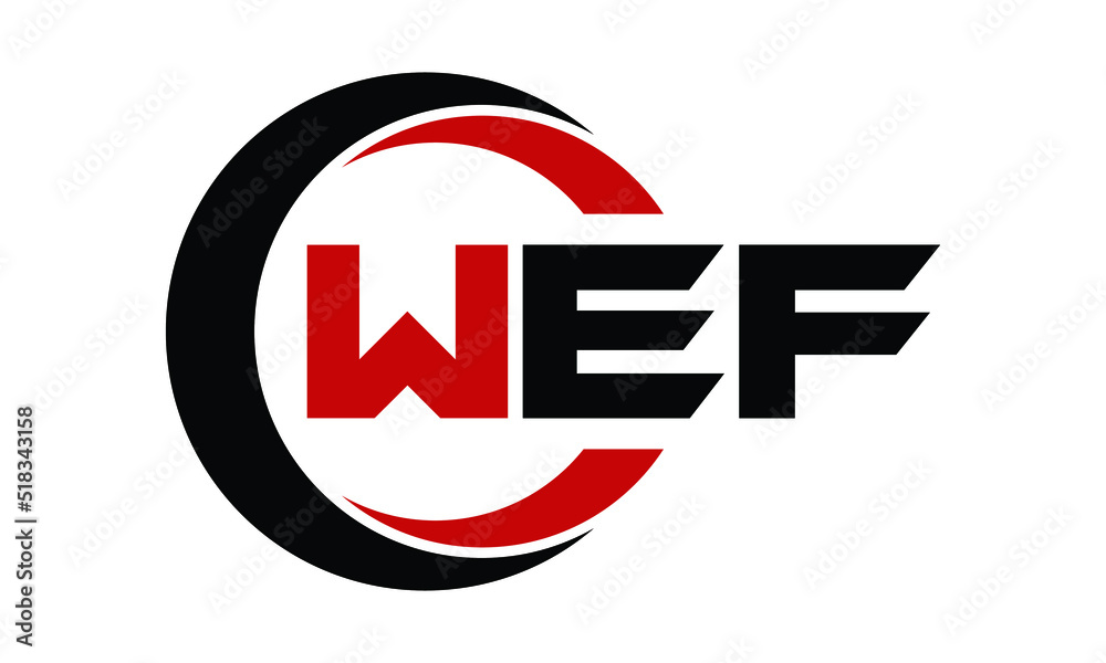 WEF swoosh three letter logo design vector template | monogram logo ...