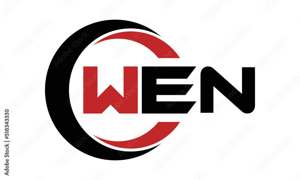WEN swoosh three letter logo design vector template | monogram logo ...
