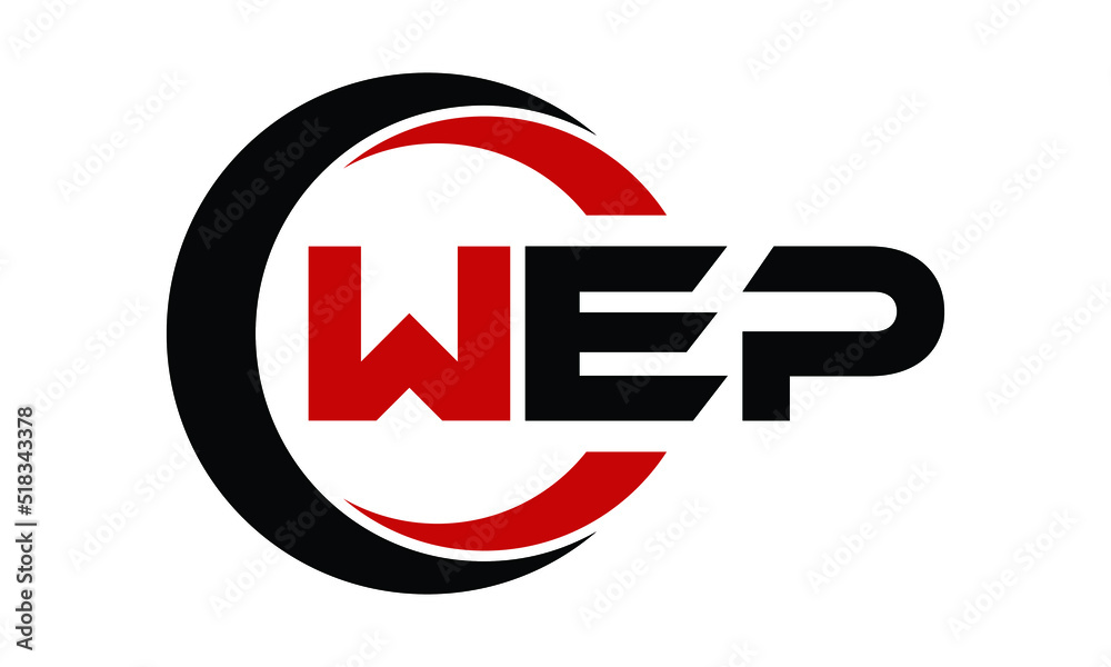 WEP swoosh three letter logo design vector template | monogram logo ...