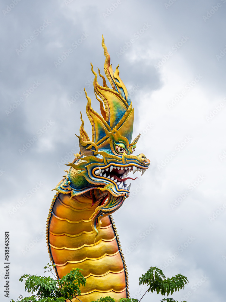 Naga statue,Naga statue and sky background, Naga statue in Thai temple ...
