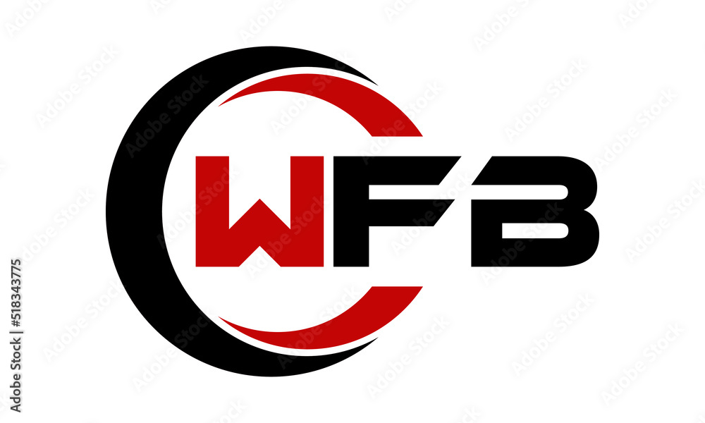Vetor de WFB swoosh three letter logo design vector template | monogram ...