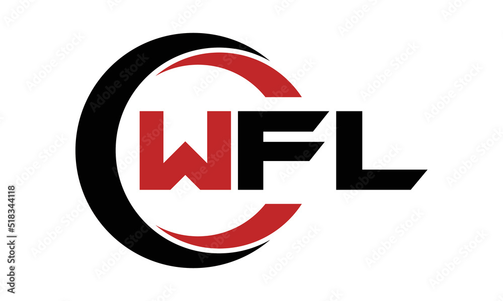 WFL swoosh three letter logo design vector template | monogram logo | abstract logo | wordmark ...