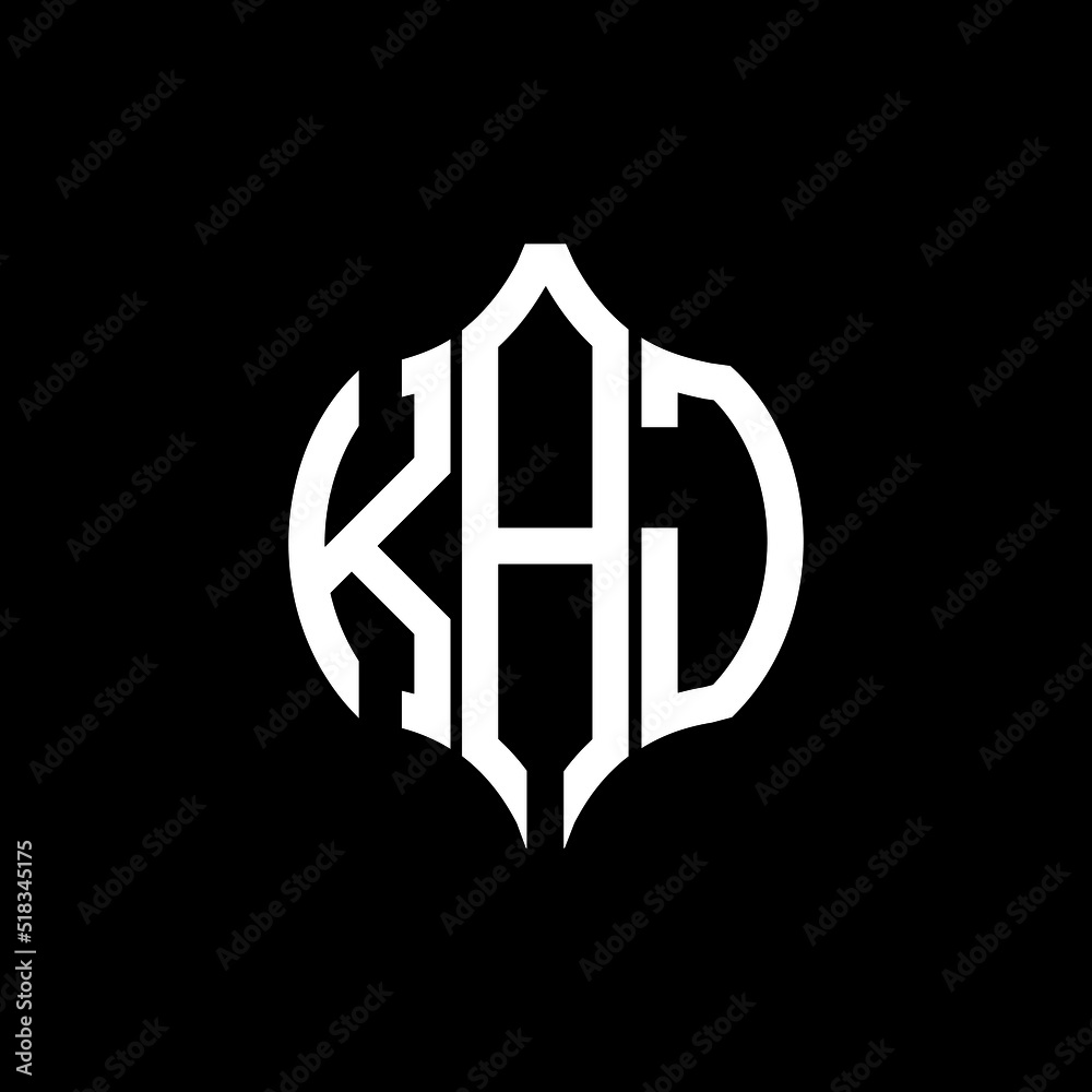 KAJ letter logo. KAJ best black background vector image. KAJ Monogram ...