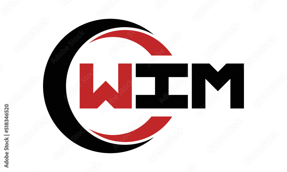 WIM swoosh three letter logo design vector template | monogram logo ...