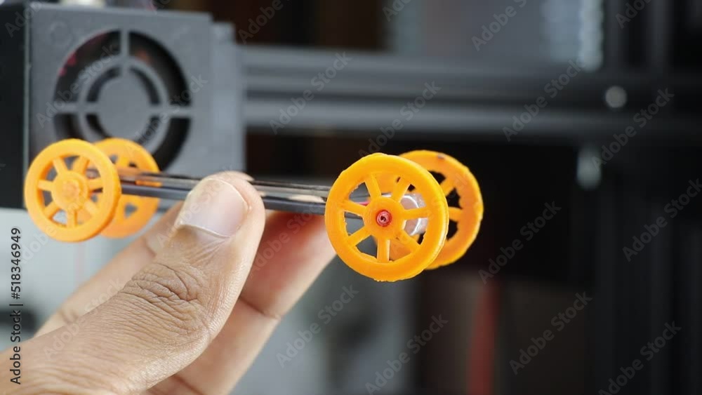3D printed model car wheels made using 3d printing technology with a 3d printer machine in the ...