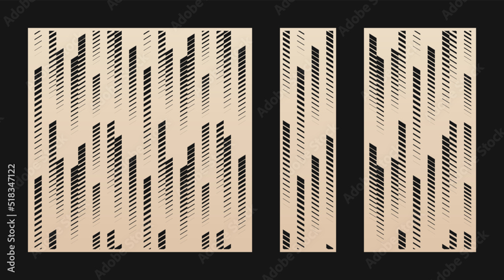 Laser cut patterns. Vector set with abstract geometric texture ...