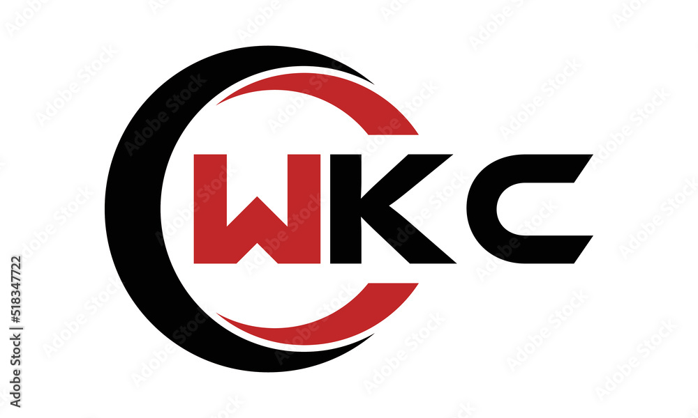 Vetor de WKC swoosh three letter logo design vector template | monogram ...