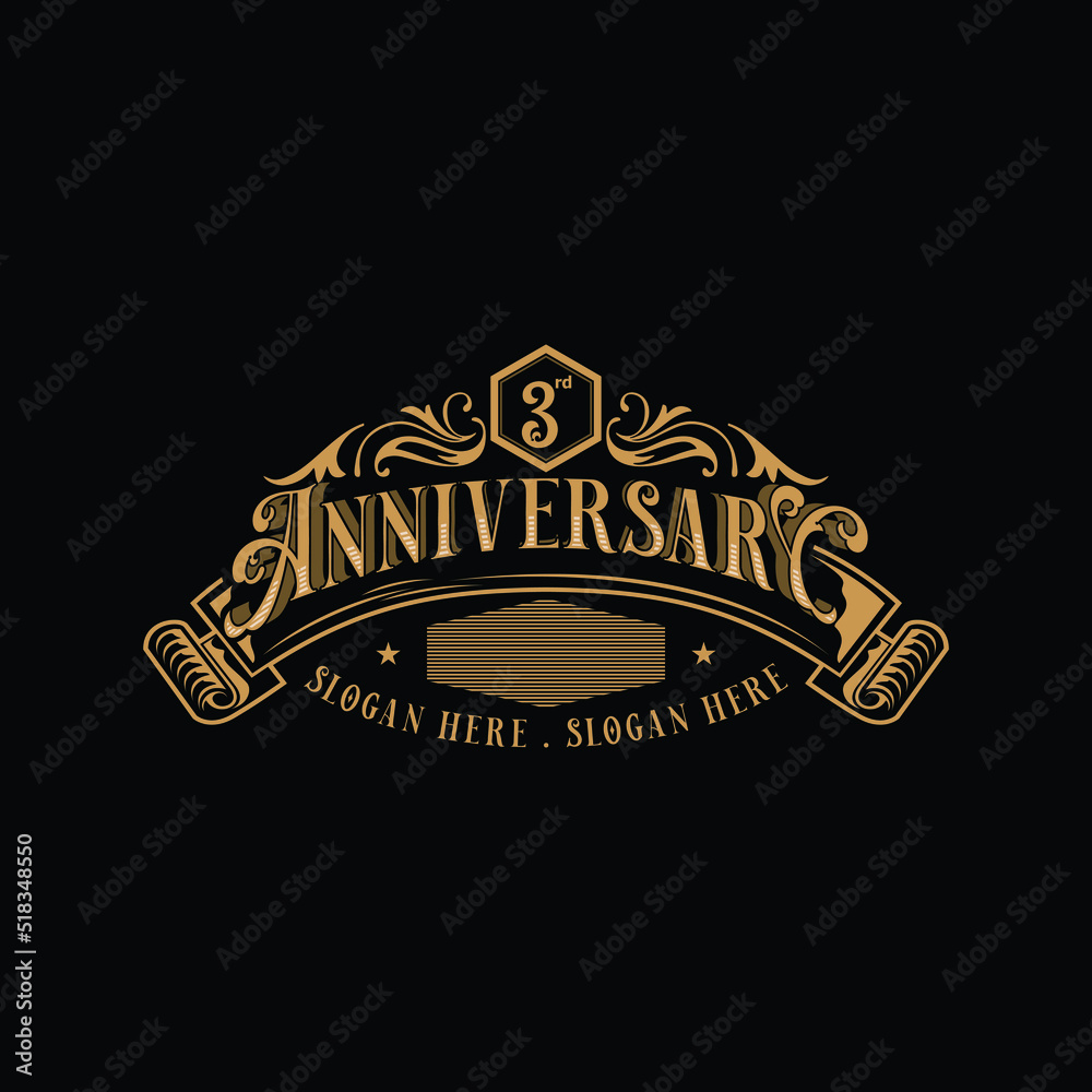 Anniversary Vintage Design Stock Vector | Adobe Stock