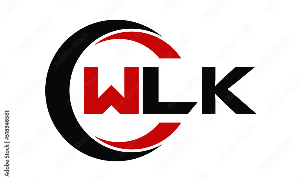 WLK swoosh three letter logo design vector template | monogram logo ...