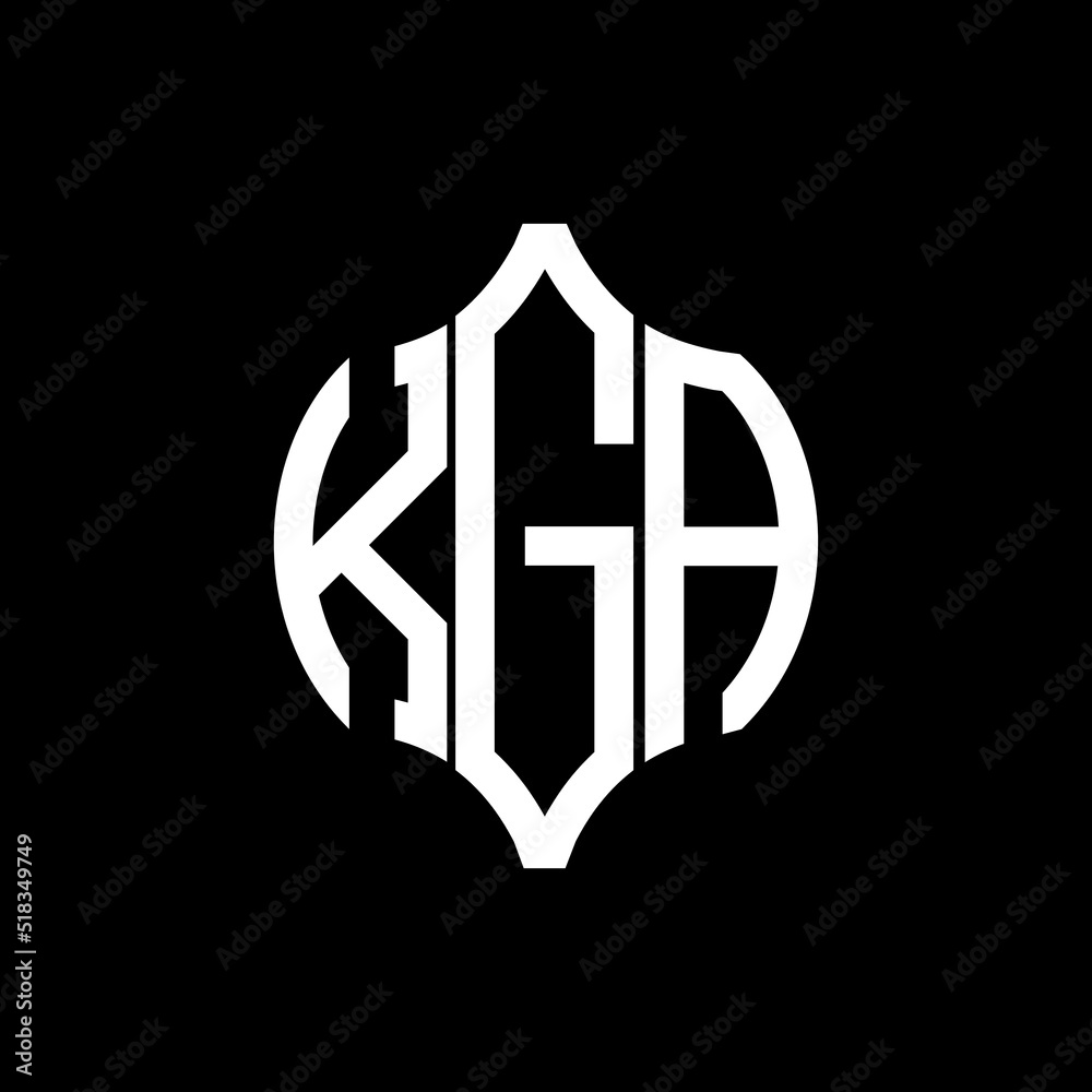 KGA letter logo. KGA best black background vector image. KGA Monogram ...