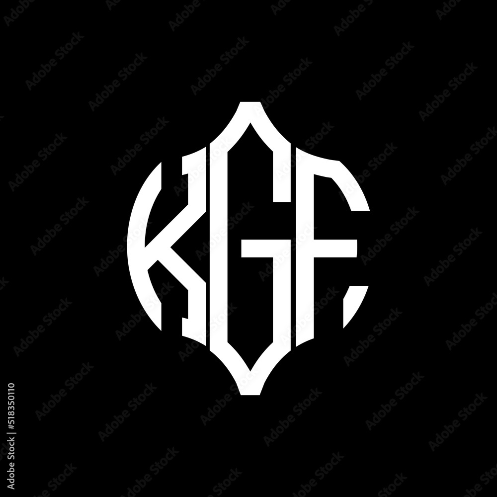 KGF letter logo. KGF best black background vector image. KGF Monogram ...