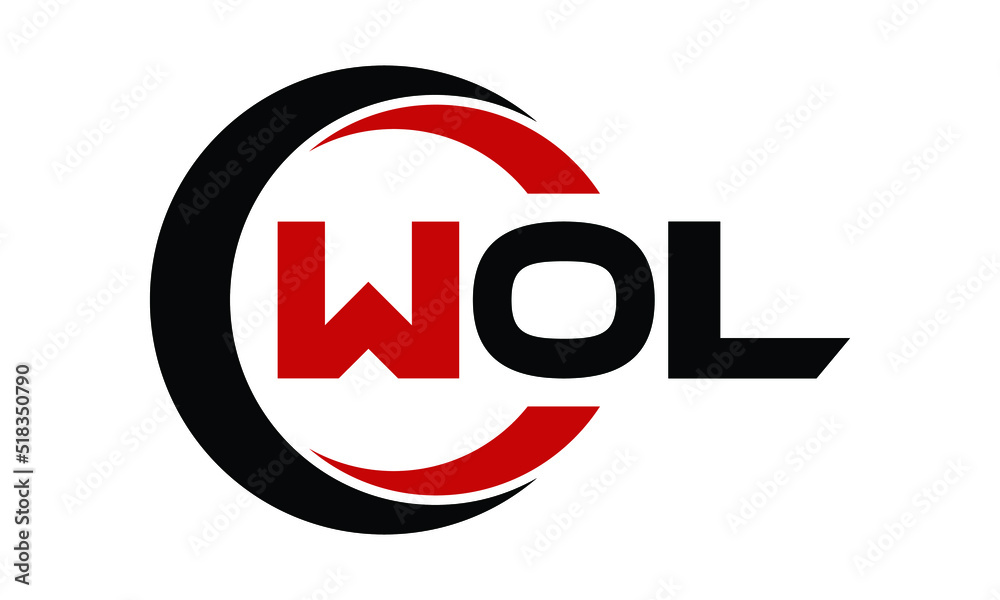 WOL swoosh three letter logo design vector template | monogram logo ...
