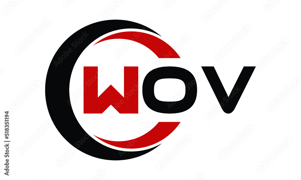 WOV swoosh three letter logo design vector template | monogram logo ...