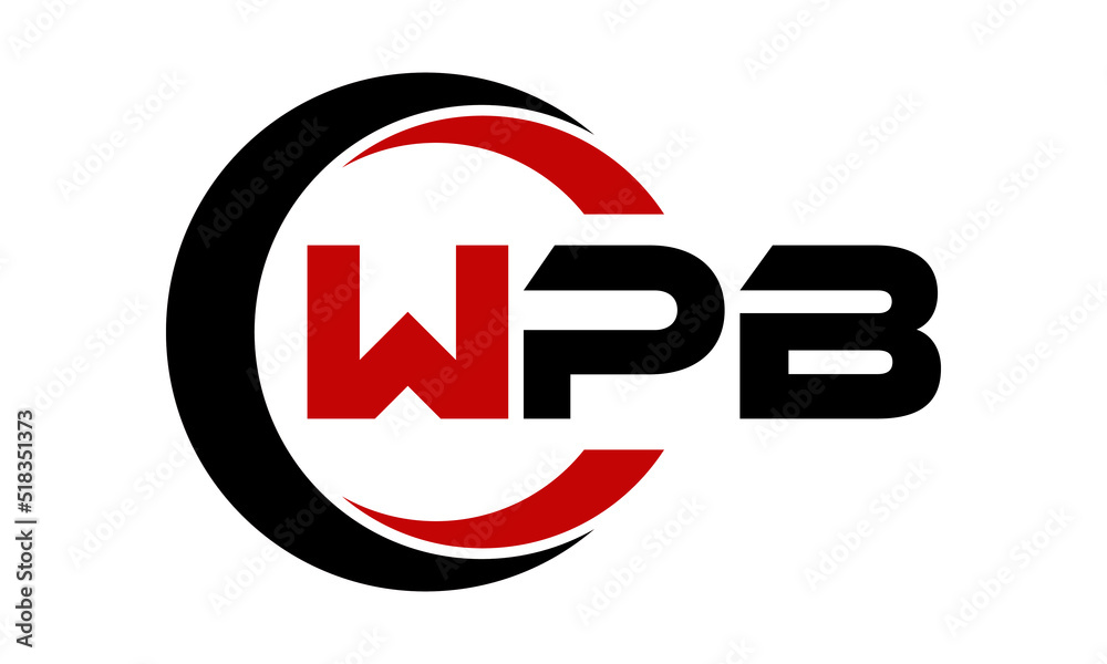WPB swoosh three letter logo design vector template | monogram logo ...