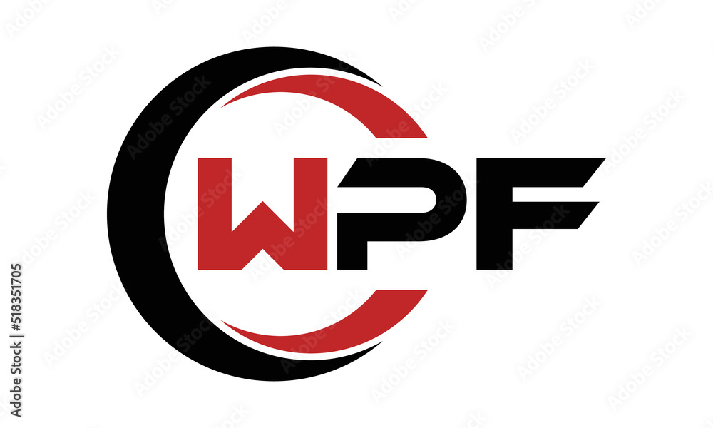 WPF swoosh three letter logo design vector template | monogram logo ...