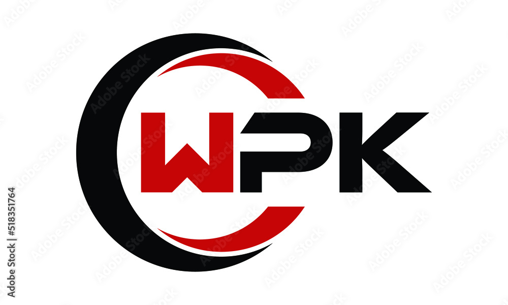 WPK swoosh three letter logo design vector template | monogram logo | abstract logo | wordmark ...