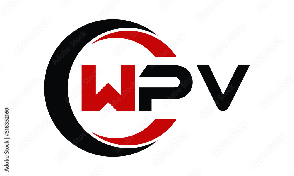 WPV swoosh three letter logo design vector template | monogram logo ...