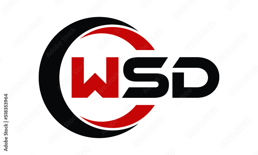 WSD swoosh three letter logo design vector template | monogram logo ...