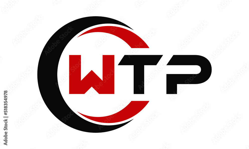 WTP swoosh three letter logo design vector template | monogram logo ...