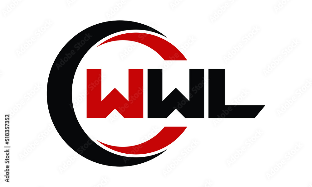 Vetor de WWL swoosh three letter logo design vector template | monogram ...