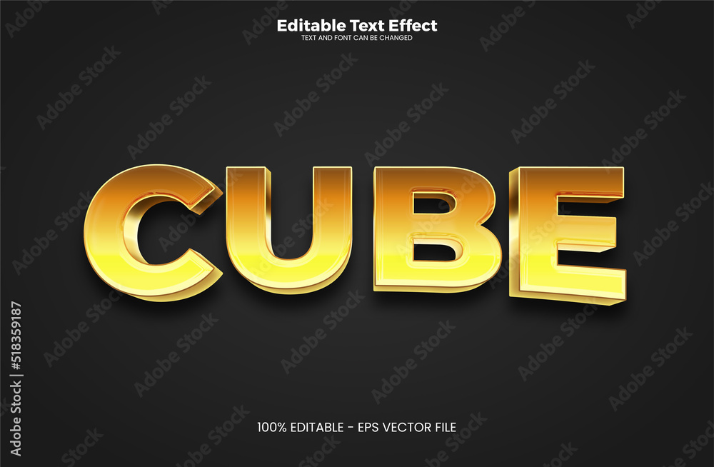 Cube editable text effect in modern trend style Stock Vector | Adobe Stock