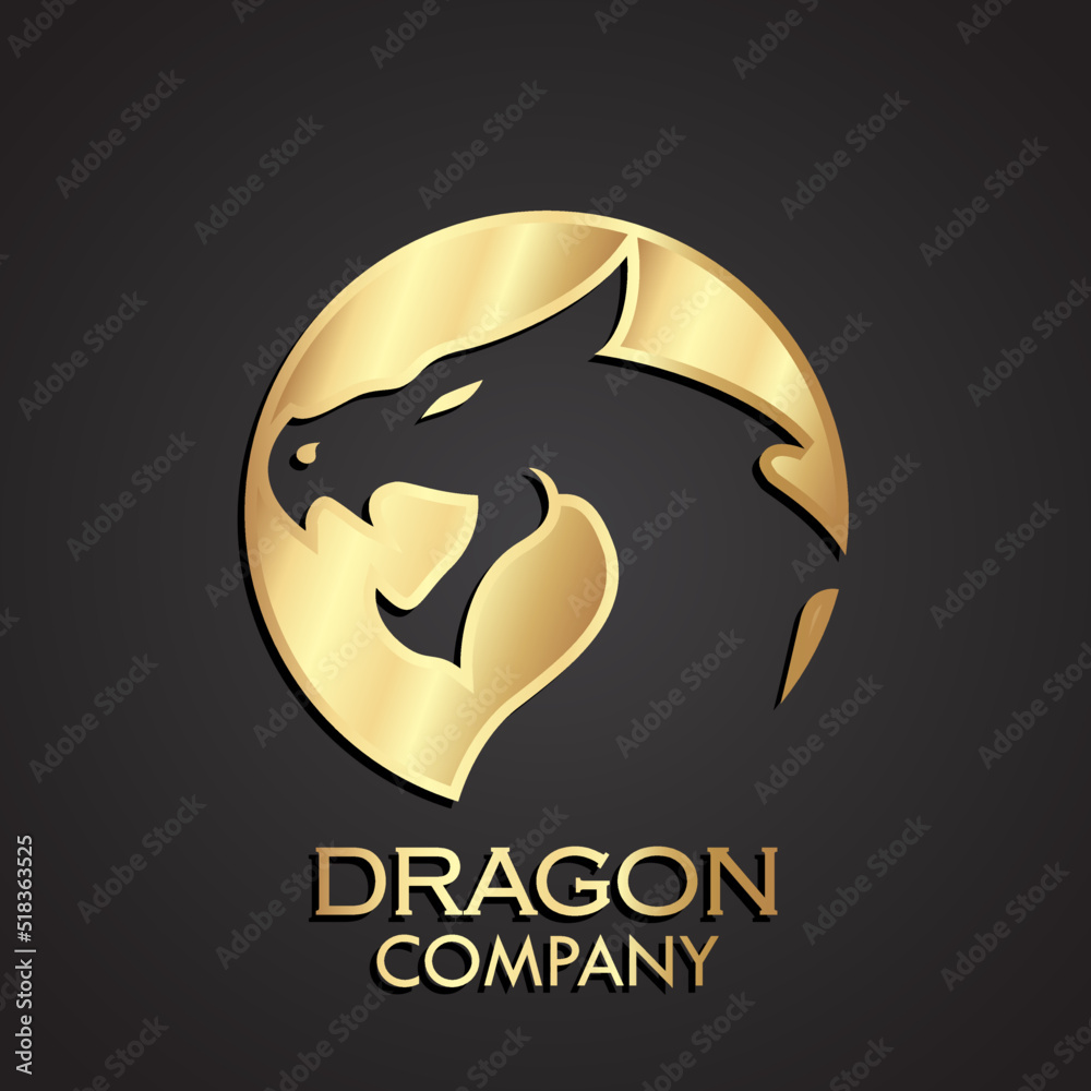 3d negative shape golden circle logo Stock Vector | Adobe Stock