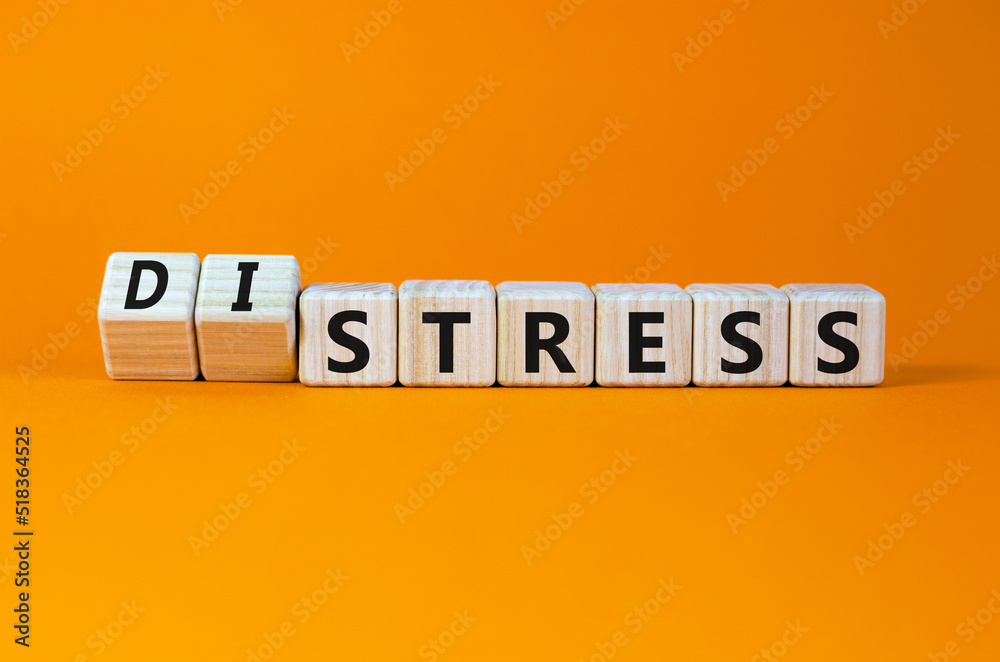 Stress or distress symbol. Turned wooden cubes and changed the concept ...