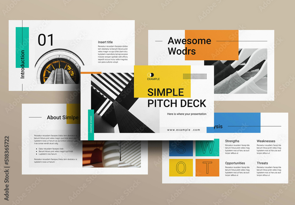 Simple Pitch Deck Presentation Stock Template | Adobe Stock