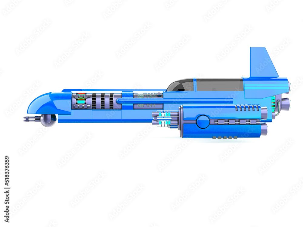 spaceship side view in white background Stock Illustration | Adobe Stock