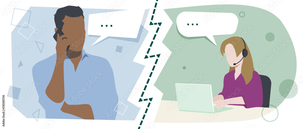 Two Person Phone Call Clipart