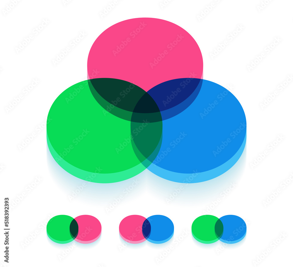 Venn diagram set glass color style for presentation, start up project ... Venn diagram set glass color style for presentation, start up project ...