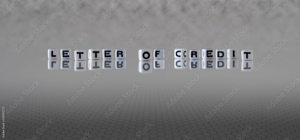 letter of credit word or concept represented by black and white letter ...