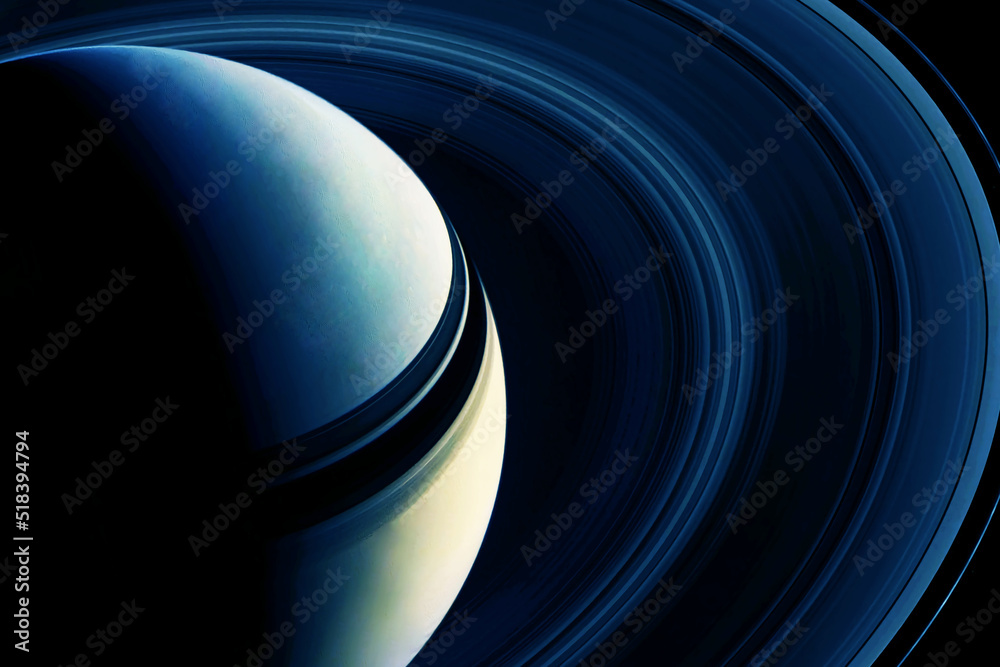 Planet Saturn on a dark background. Elements of this image furnished by ...