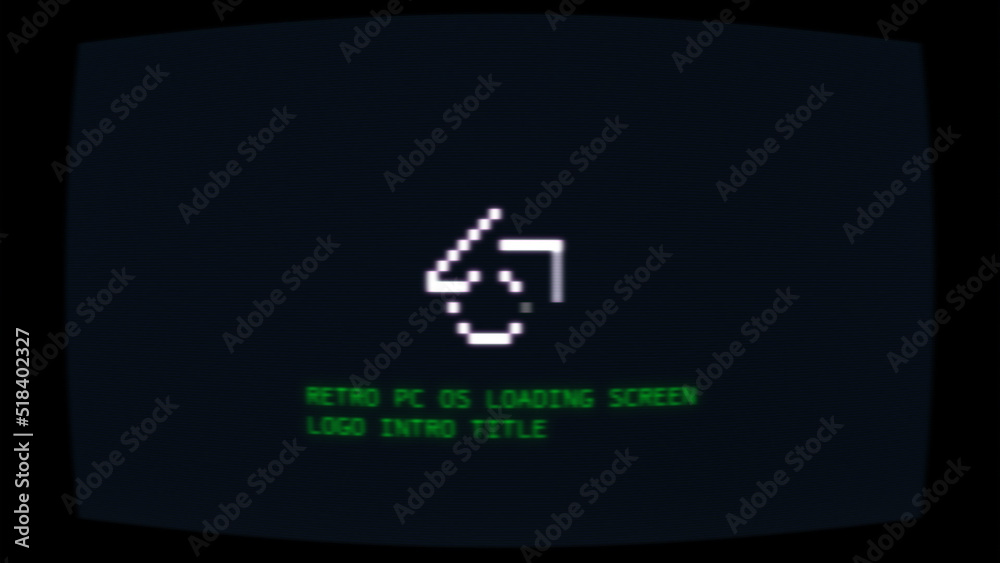 Retro Pc Os Loading Screen Logo Intro Title Stock Template | Adobe Stock
