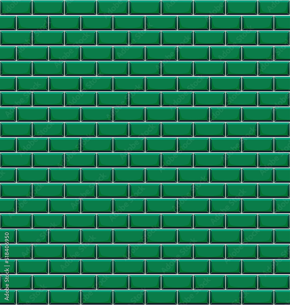 Tile seamless textures green color. Metro ceramics tile background for ...