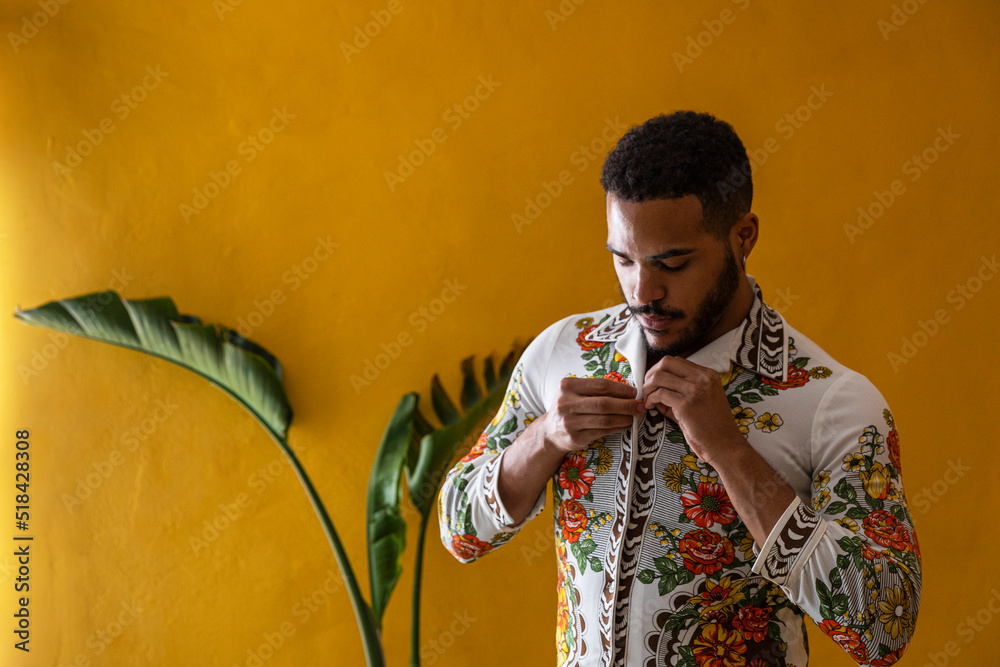 Men's Fashion Handsome Cuban Hispanic Gen z Man Portrait Stock Photo ...