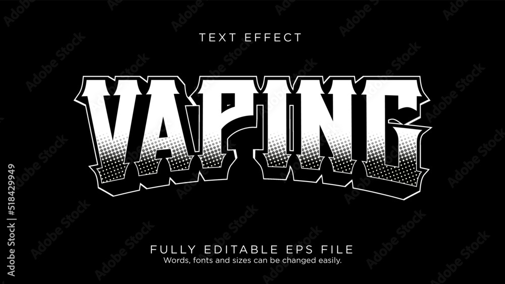 Vaping Logo Text Effect Font Type Stock Vector | Adobe Stock