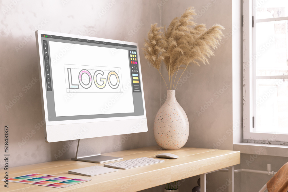 Minimal Desktop Graphic Design Stock Photo | Adobe Stock