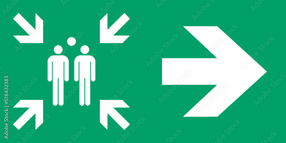 ISO 7010 E007/A90 Evacuation assembly point Stock Vector | Adobe Stock