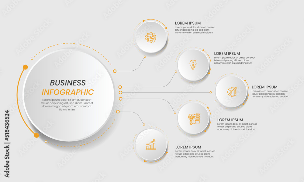 Creative shape infographics template with options or steps. Business ...