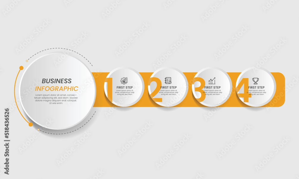 Creative shape infographics template with options or steps. Business ...