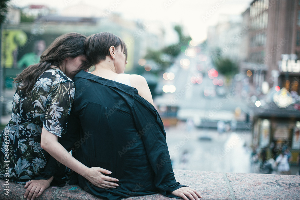 story of a real day of a couple two young women living together Stock ...