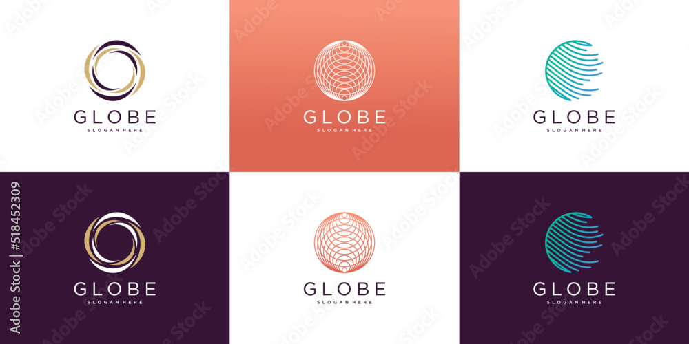 Global logo design with creative unique concept Premium Vector Stock ...