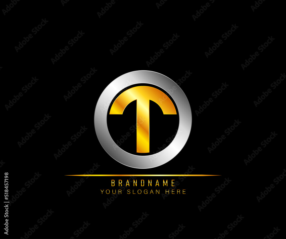 Creative elegant trendy modern monogram logo design silver and gold ...