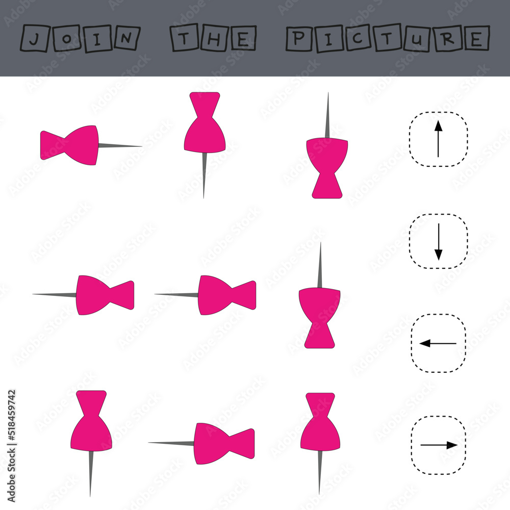 Line up the directions of the pushpins. Educational children's game ...