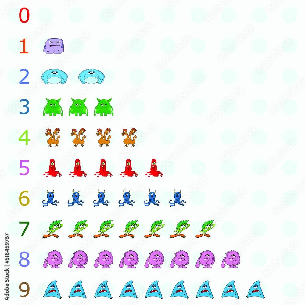 Numbers for children, from 1 to 10. Kids learning material. Card for ...